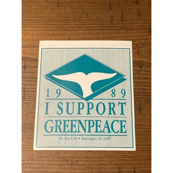 Office | Vtg 1989 I Support Greenpeace Whale Tail Aquatic Life ...